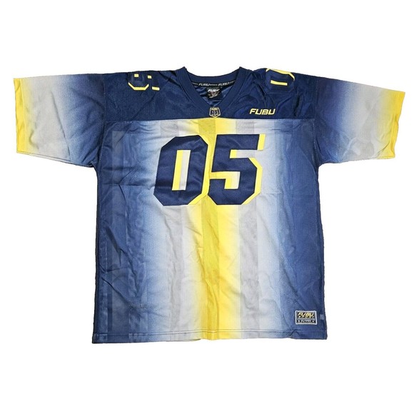 FUBU | Shirts | Vintage Fubu Sports The Collection Size 2x Black Yellow Jersey Y2k Rap Hip Hop ...
